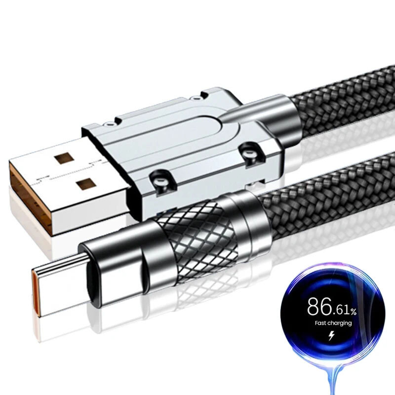 120 Вт Тип C нейлоновая оплетка кабель для быстрой зарядки для Samsung Xiaomi Huawei универсальный кабель для быстрой зарядки USB Type C зарядное устройство шнур для передачи данных