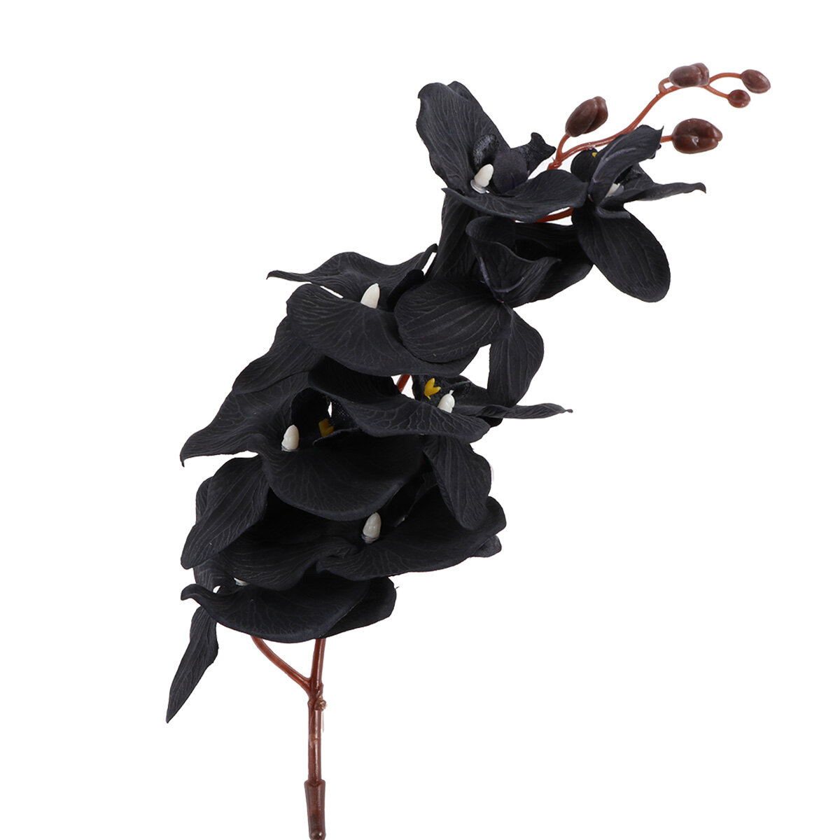 Черная искусственная орхидея фаленопсис для украшения интерьера и свадеб