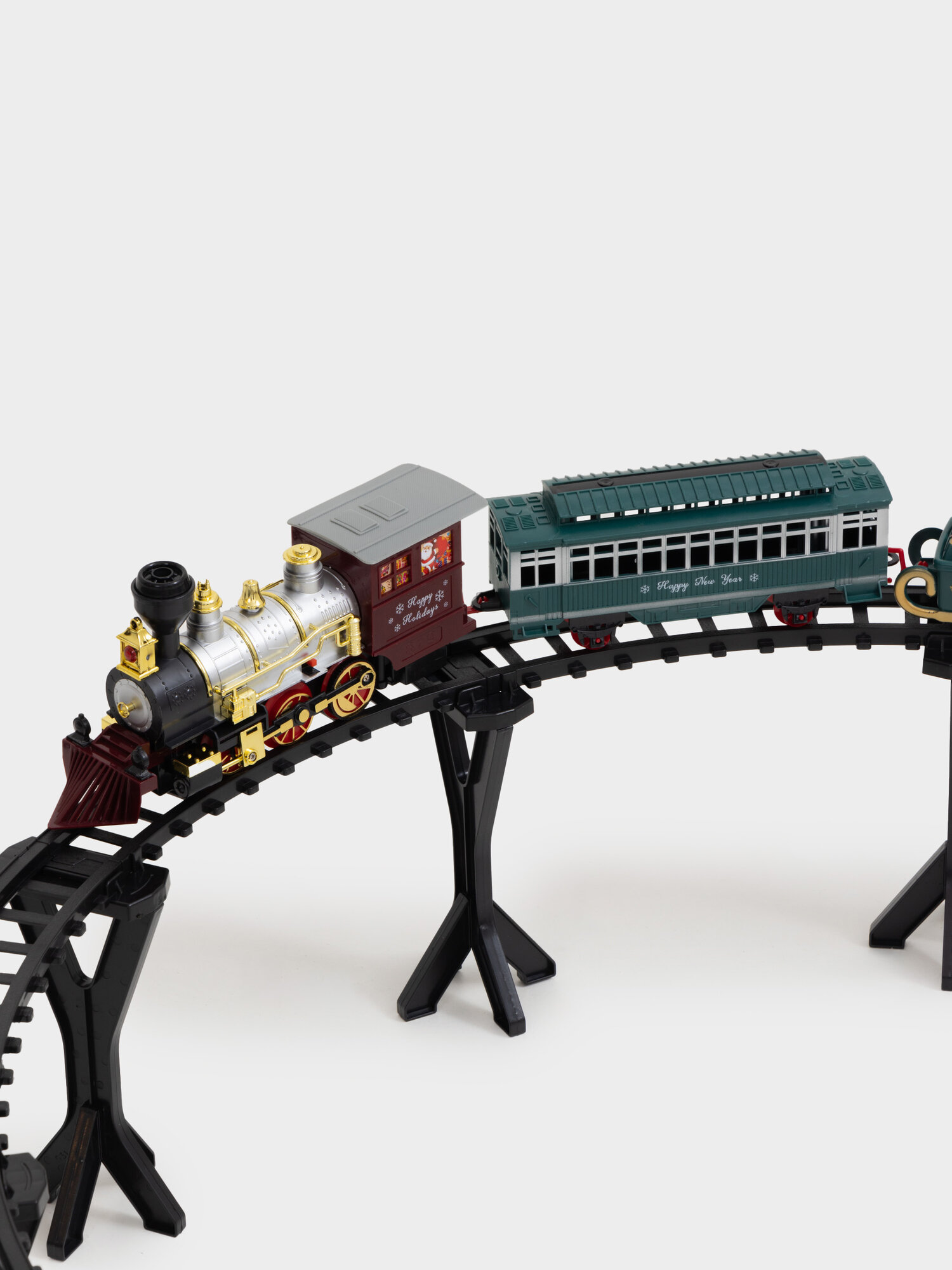 Железная дорога игрушечная, L, музыкальная, с подсветкой/дымом, на подставке, пластик, Game rail