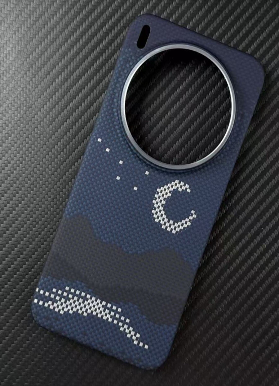 Карбоновый чехол Carbon Shield для Vivo X300 Pro Metal Frame с Magsafe Glowing Gray