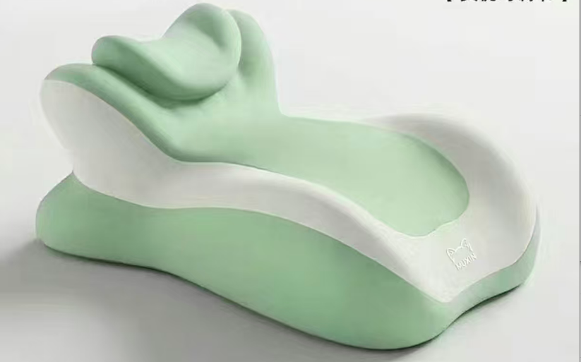MUXIN Подушка Ортопедическая подушка для сна на животе 58x38 см, Мягкая жесткость, Не деформируется, Зеленый / серый