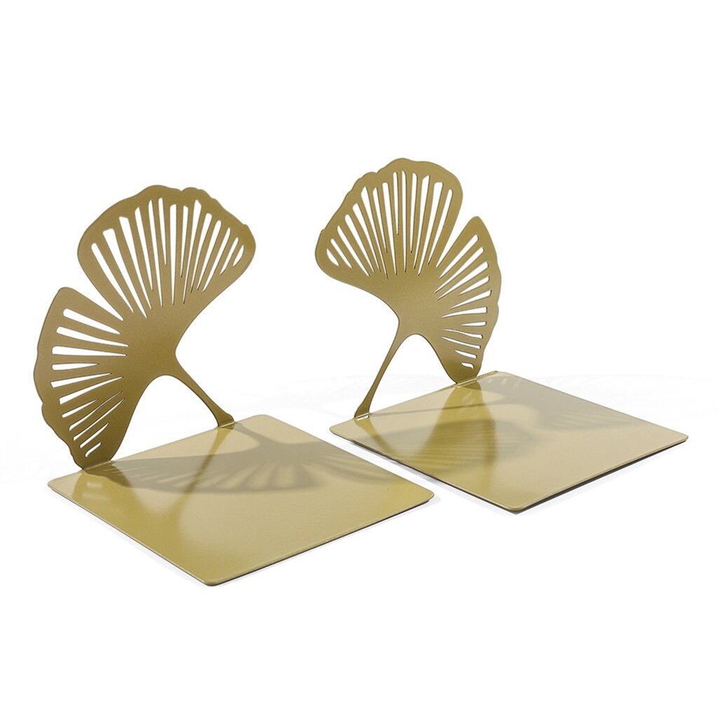 2шт Книжные Торцы для Полок С Выдолбленными Листьями Металлические Форзацы Для Книг Сверхпрочные Книжные Торцы Декоративные Книжные Пробки для Офиса Школы