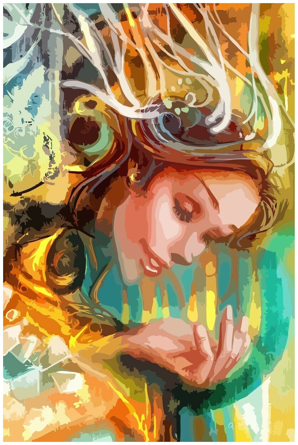 Картина по номерам на холсте эзотерика души тела космоса провидения таинств йога - 1664 40X60