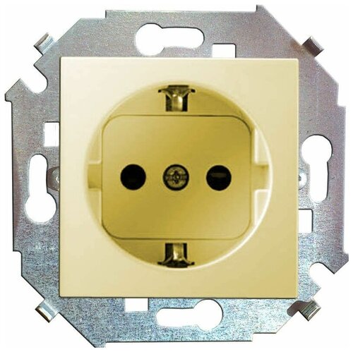 Розетка 1-м СП Simon 15 16А IP20 250В с заземл. Schuko защ. шторки ...