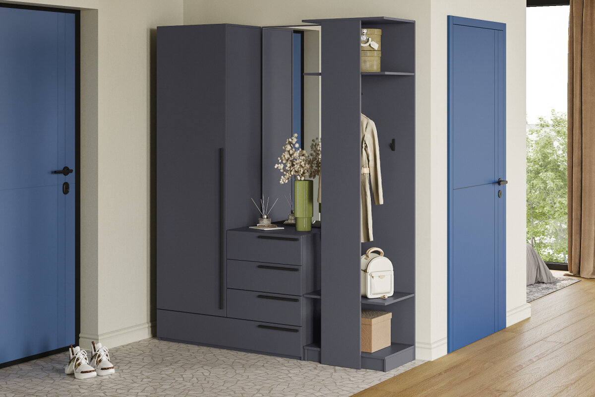 Прихожая Лорена Пакс-6 Графит для одежды 150*198*40.4