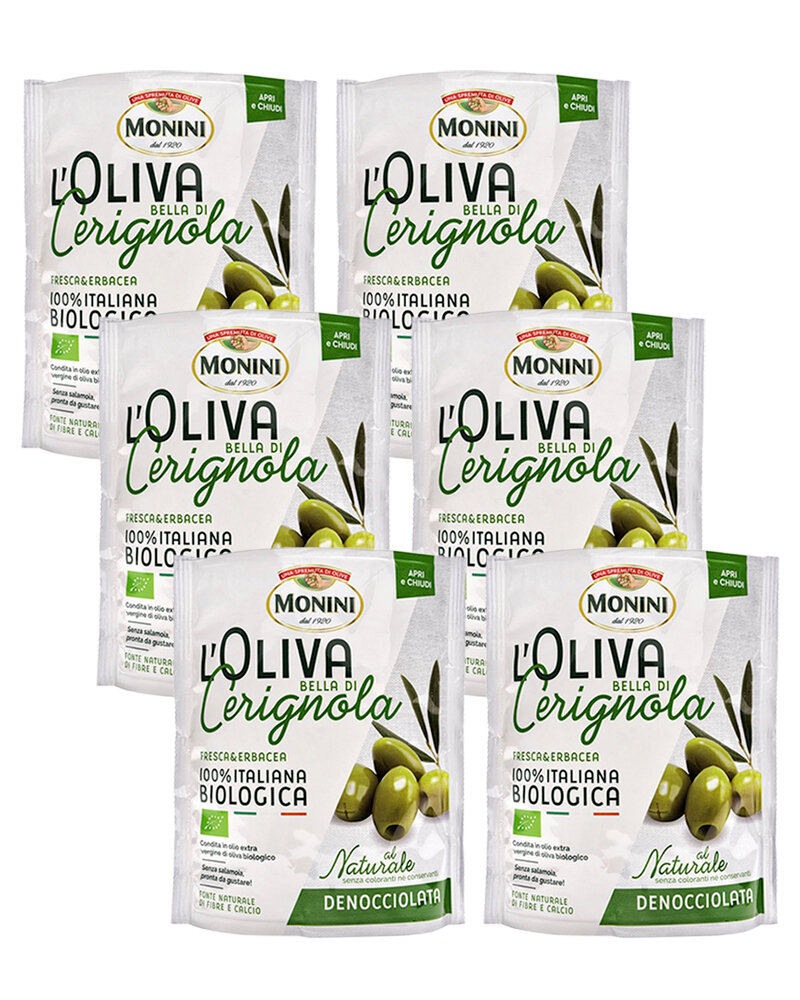 Оливки без косточки Monini БИО Bella di Cerignola 150 гр. - 6 шт.