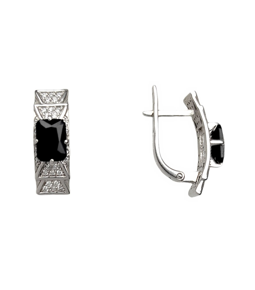 Серьги, серебро, 925 проба, фианит, агат синтетический