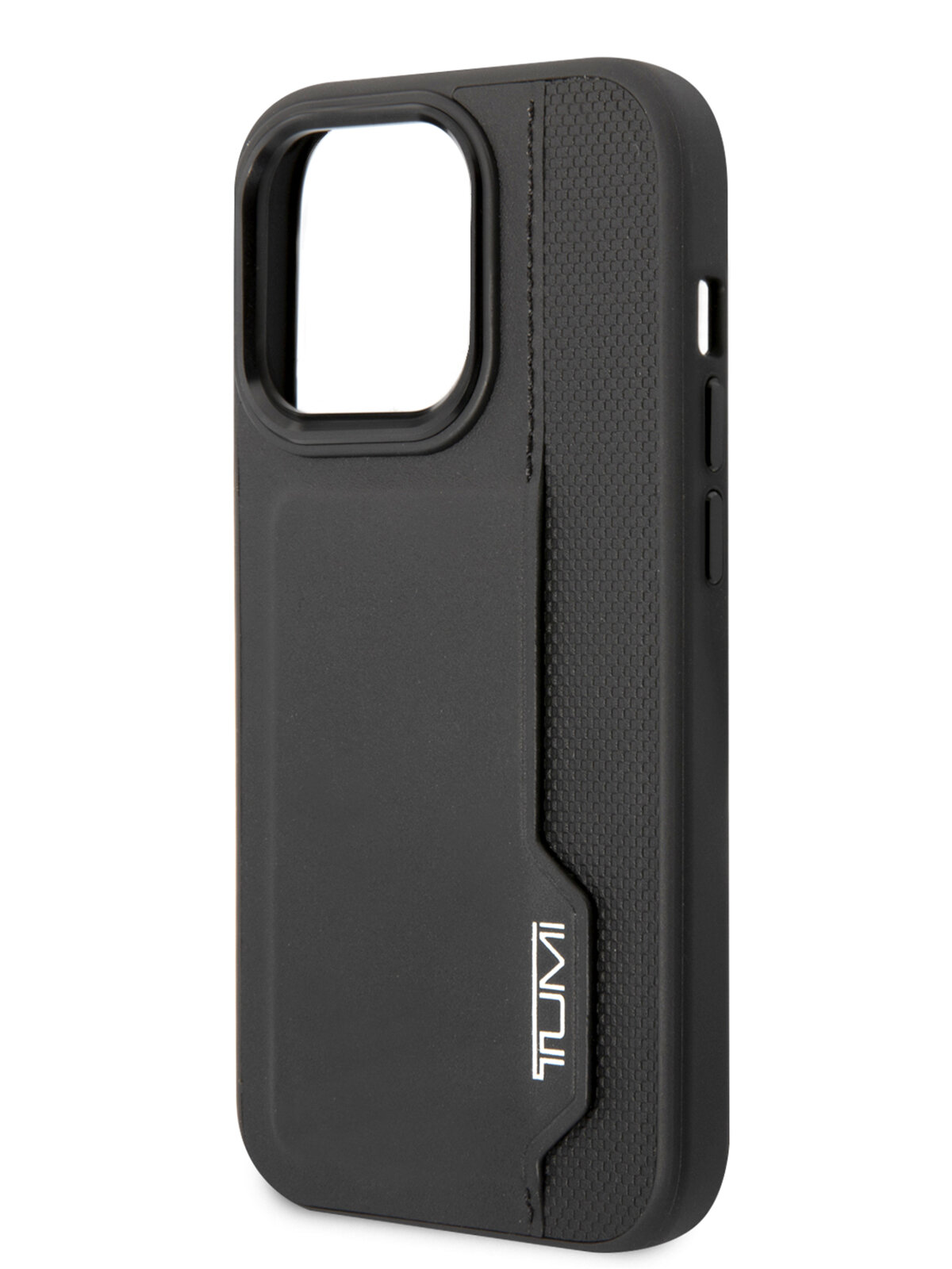 TUMI для iPhone 14 Pro чехол Leather with Vertical cardslot Hard Black
