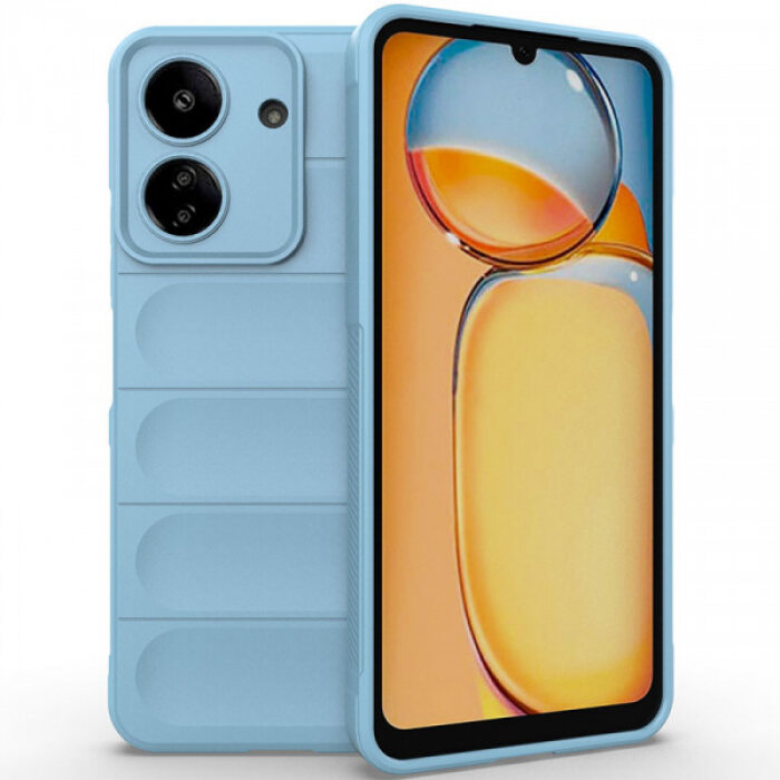 Flex Silicone Противоударный чехол для Xiaomi Redmi 13C / Poco C65 4G с защитой камеры и микрофиброй