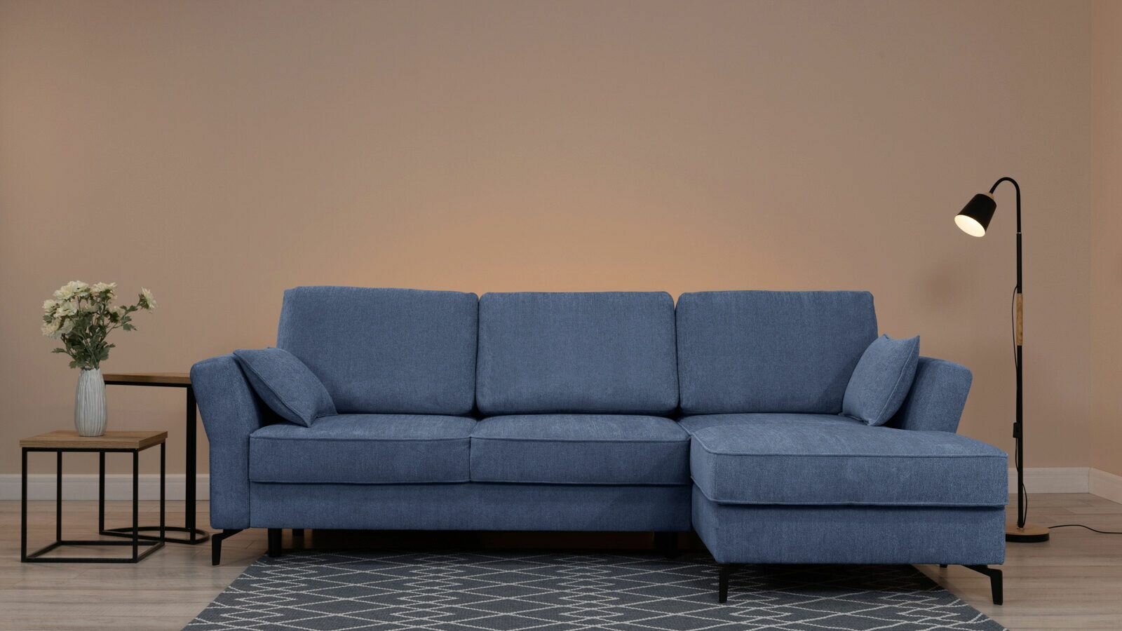 Диван-кровать угловой Askona (Аскона) Харпер-R-Тк. Raven 86, пантограф