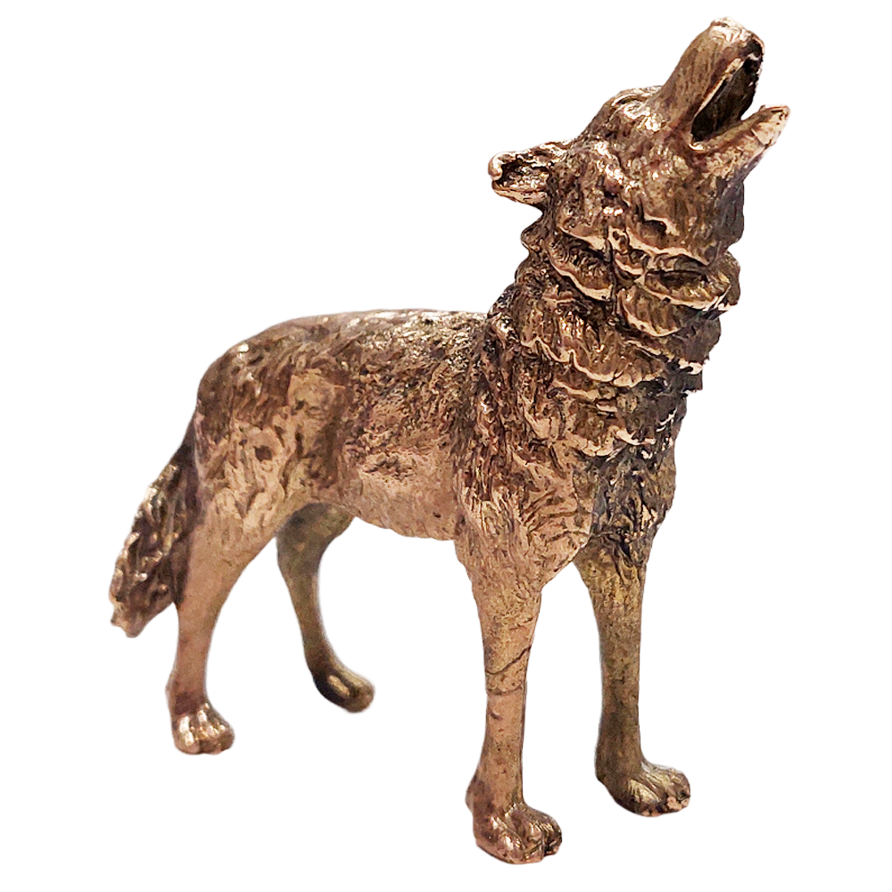 Фигурка из бронзы ручной работы "Воющий волк"