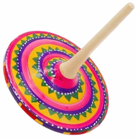 Волчок деревянный "Юла" макси, детская игрушка-гироскоп для малышей, микс