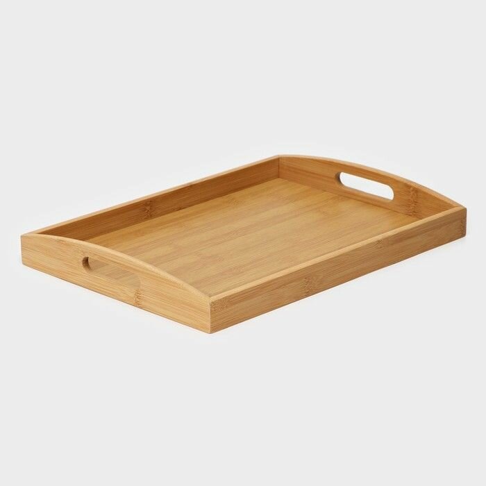 Поднос с ручками Доляна Striata, 41х28х5 см, бамбук