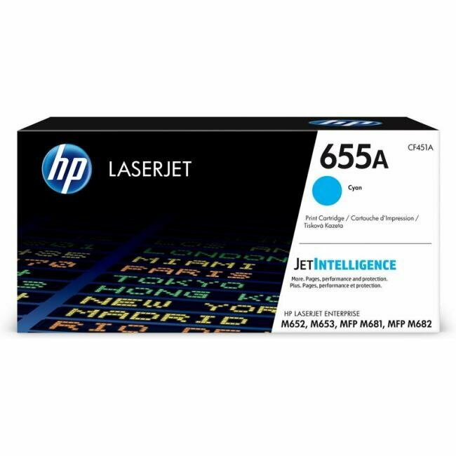 Картридж HP CF451A (№655A) Cyan для HP Color LaserJet M652/653/M681/682