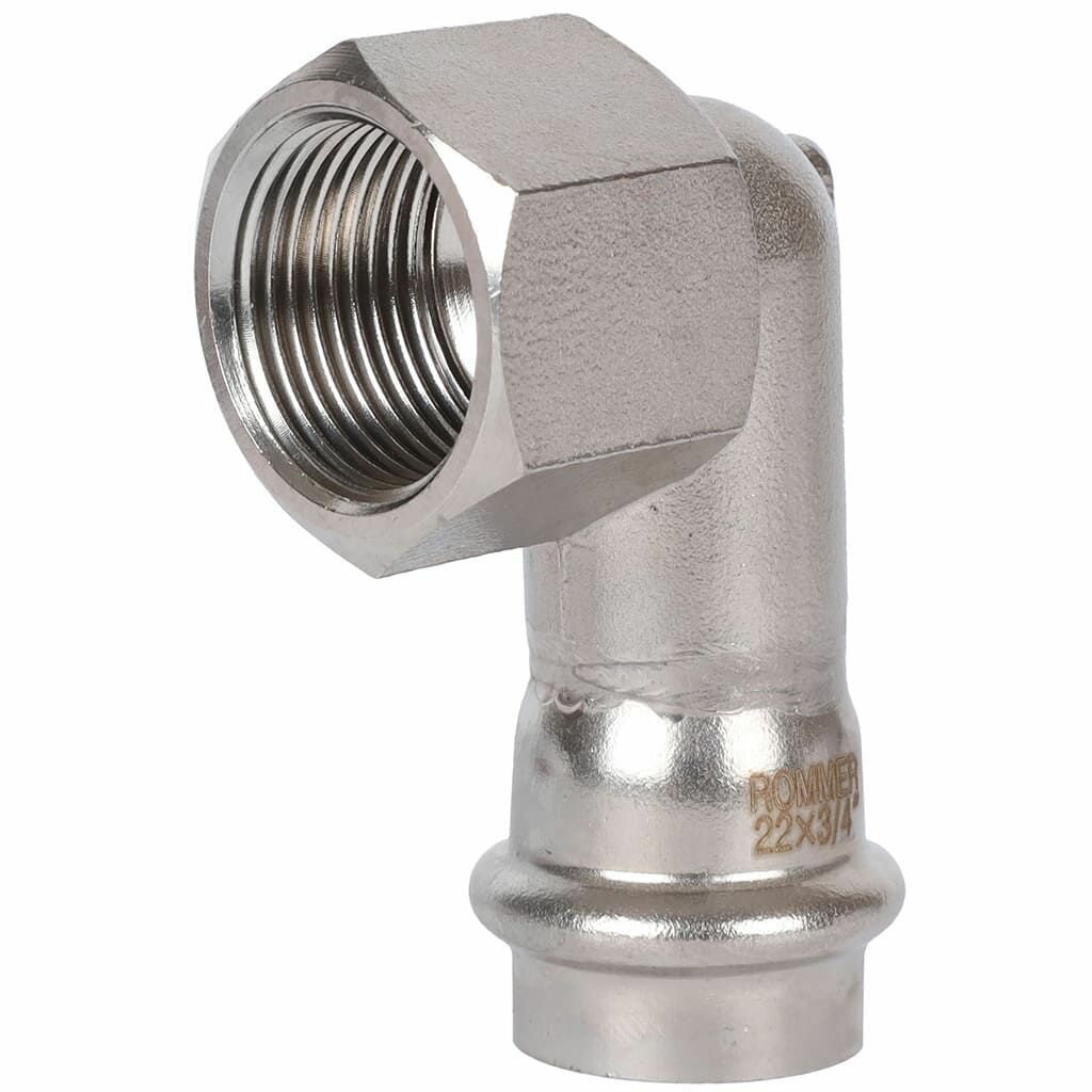 Угольник с ВР нерж. сталь 22 х 3/4" ROMMER