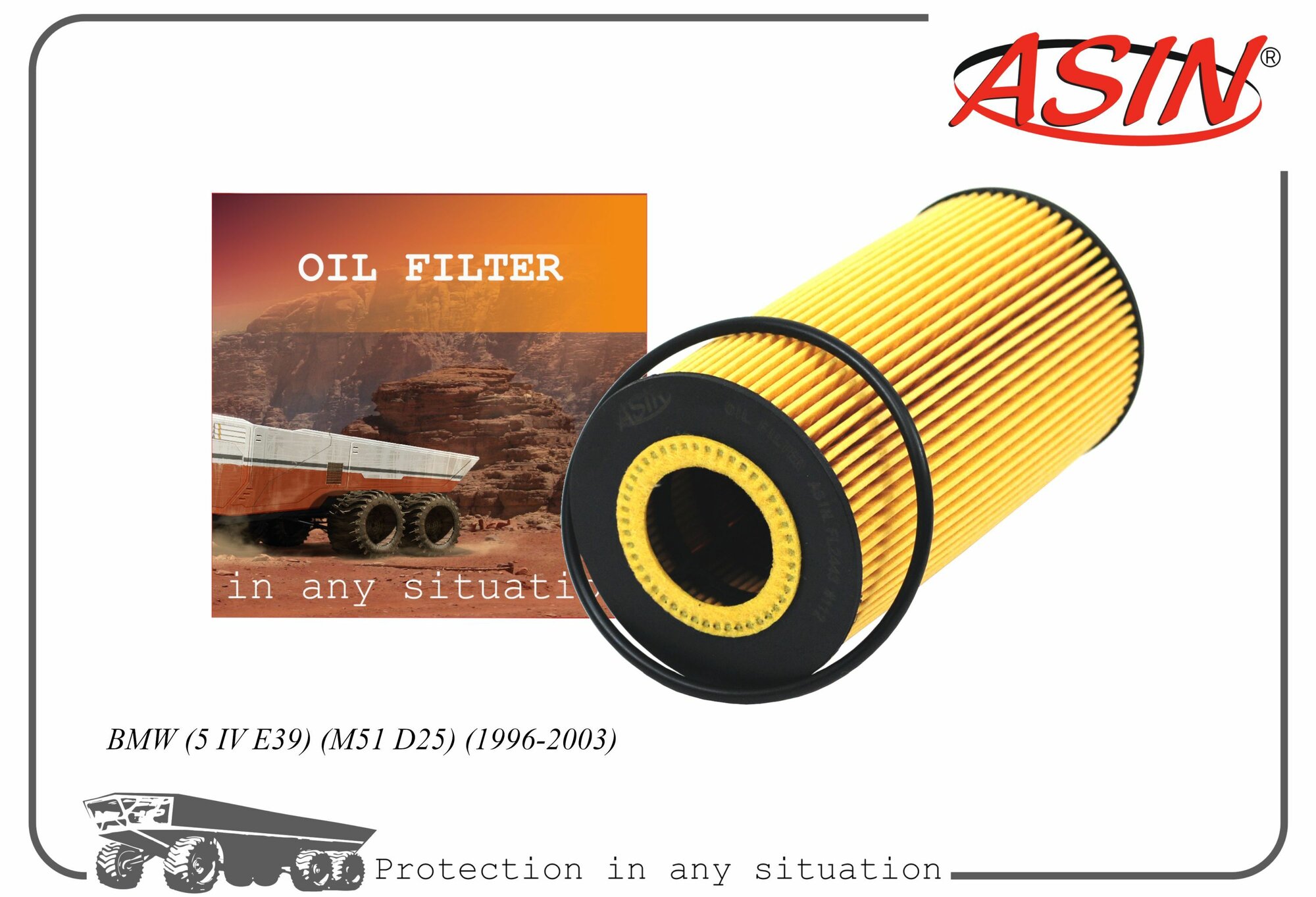 Фильтр масляный 11422246131 ASIN. FL2443 для BMW 5 IV E39 M51 D25 1996-2003