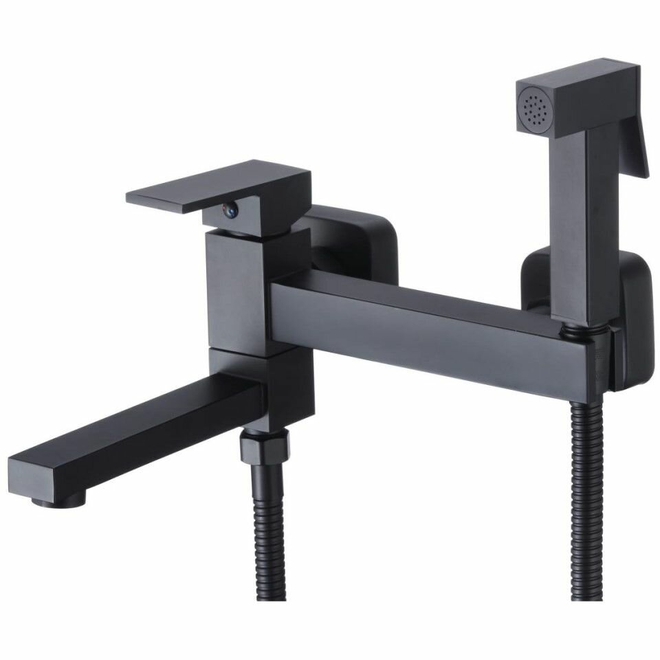 Гигиенический душ со смесителем и изливом D-Lin (Д-Лин) D181201-A, черный