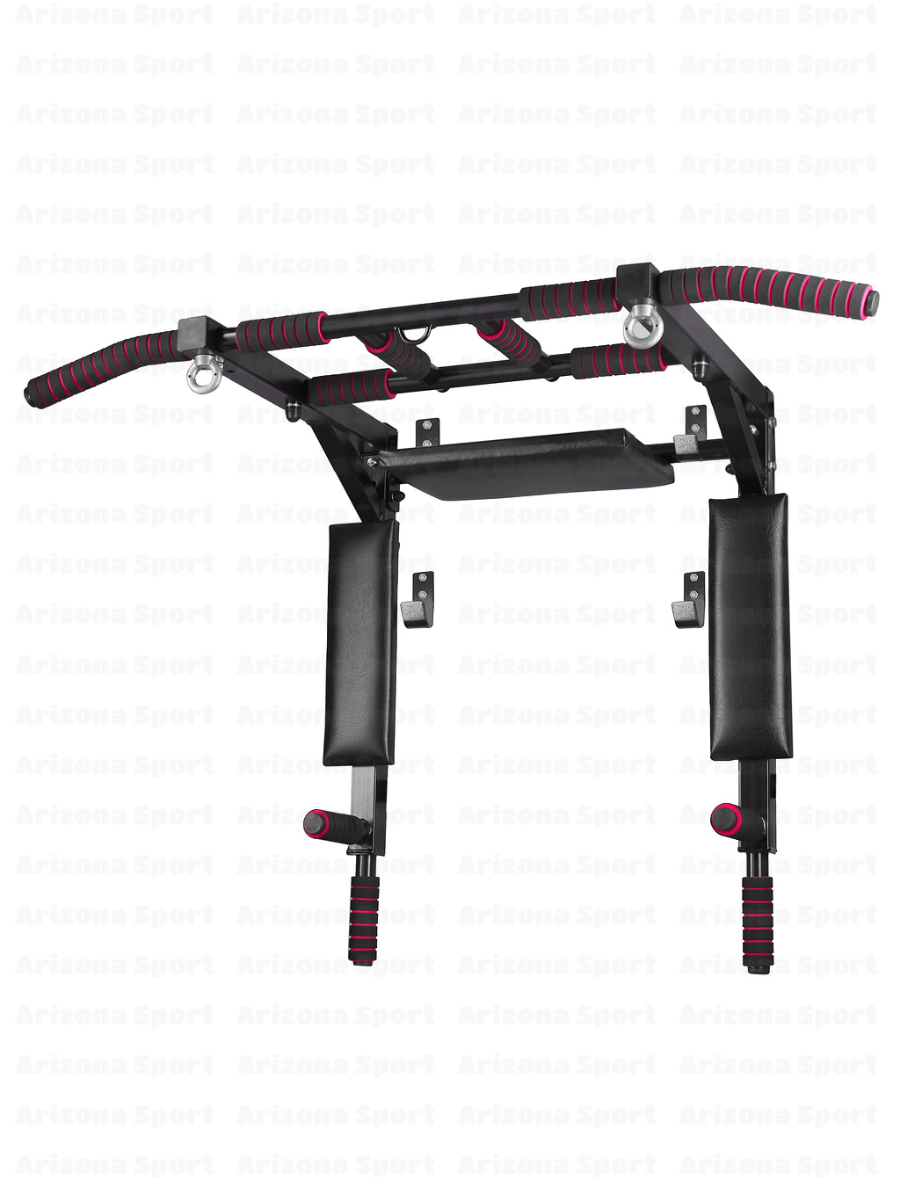 Турник 3 в 1 черный с черными подушками/ручками