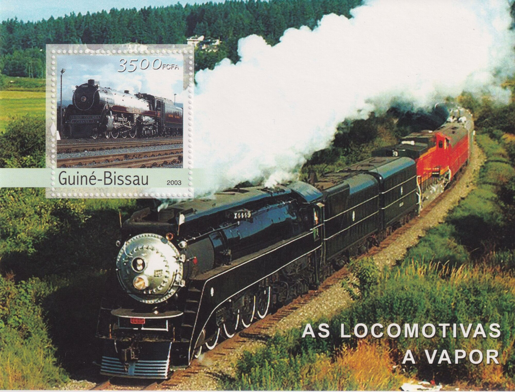 Почтовые марки Гвинея-Бисау 2003г. "Локомотивы" Локомотивы MNH