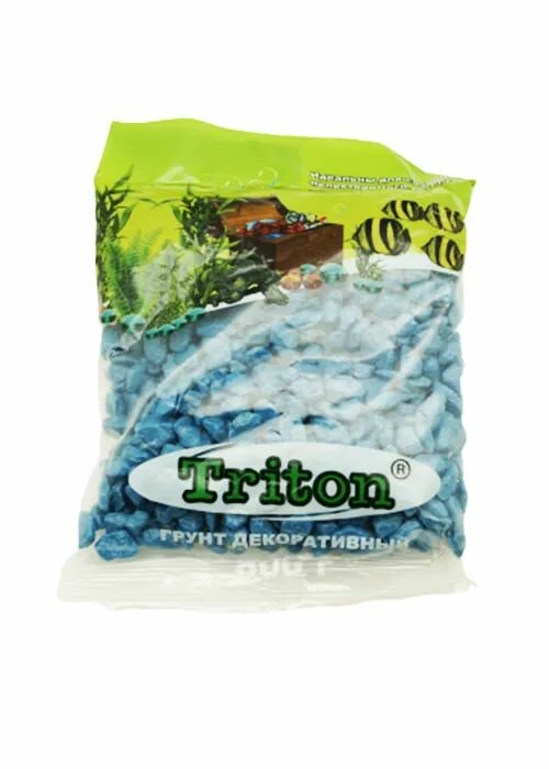 Тритон грунт блестящий голубой крупный ,800 г