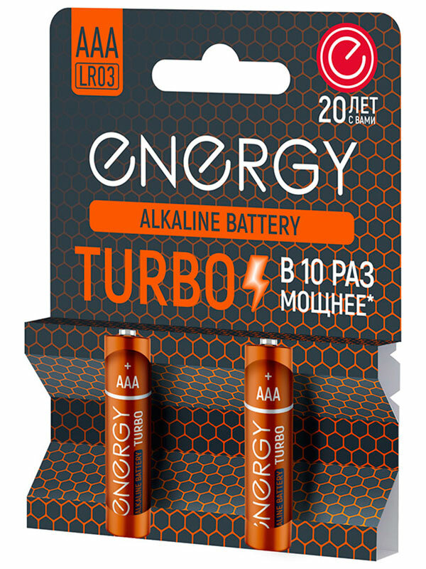 Батарейка алкалиновая Energy Turbo LR03/2B (АAА) 107048