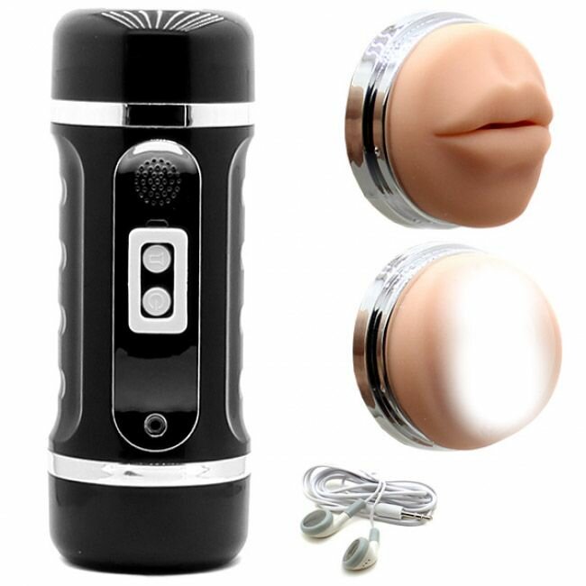 Двухсторонний перезаряжаемый мастурбатор с вибрацией и голосовым сопровождением ROSYLAND