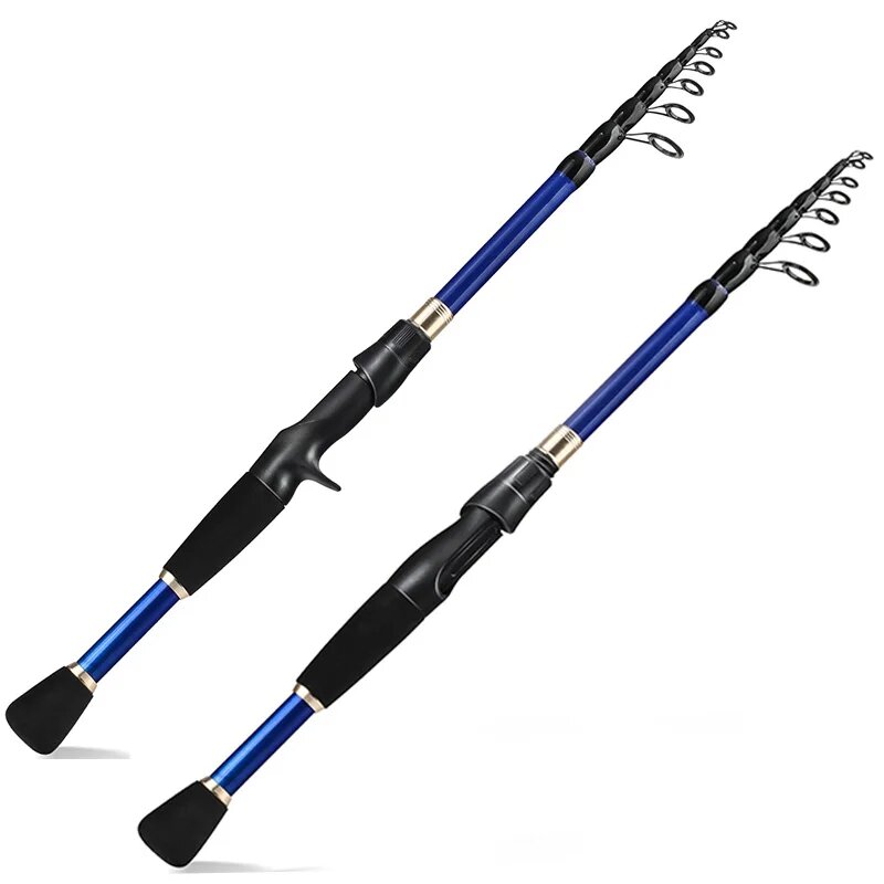 Телескопическая удочка Sougayilang 1,8-2,4 м Темно-синий, Синий, 2.4M casting