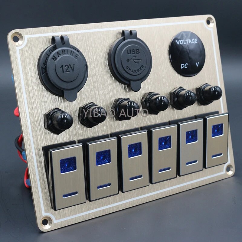 Водонепроницаемая металлическая тумблер с Usb-управлением для автомобилей, грузовиков, NF6 gang gold