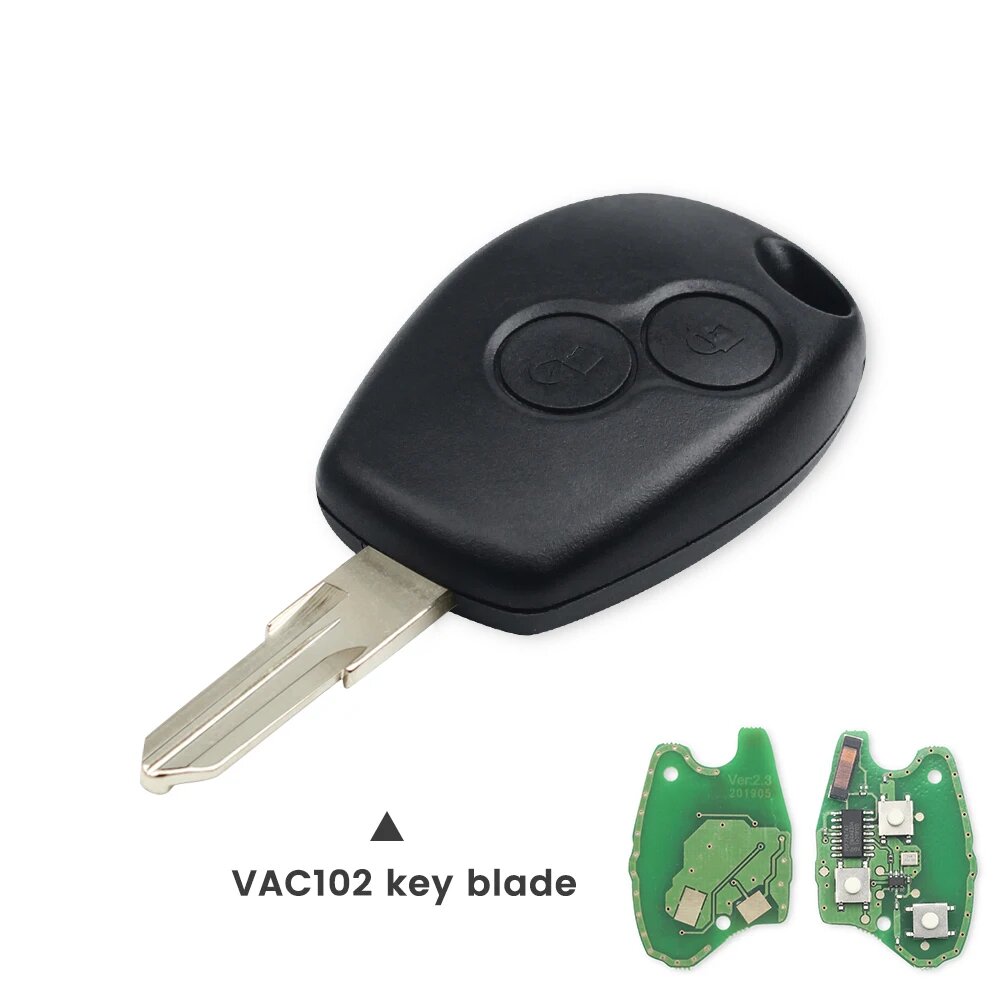 Ключ дистанционного управления KEYYOU 433 МГц с 2 кнопками для Renault VAC102 blade, PCF7946 chip