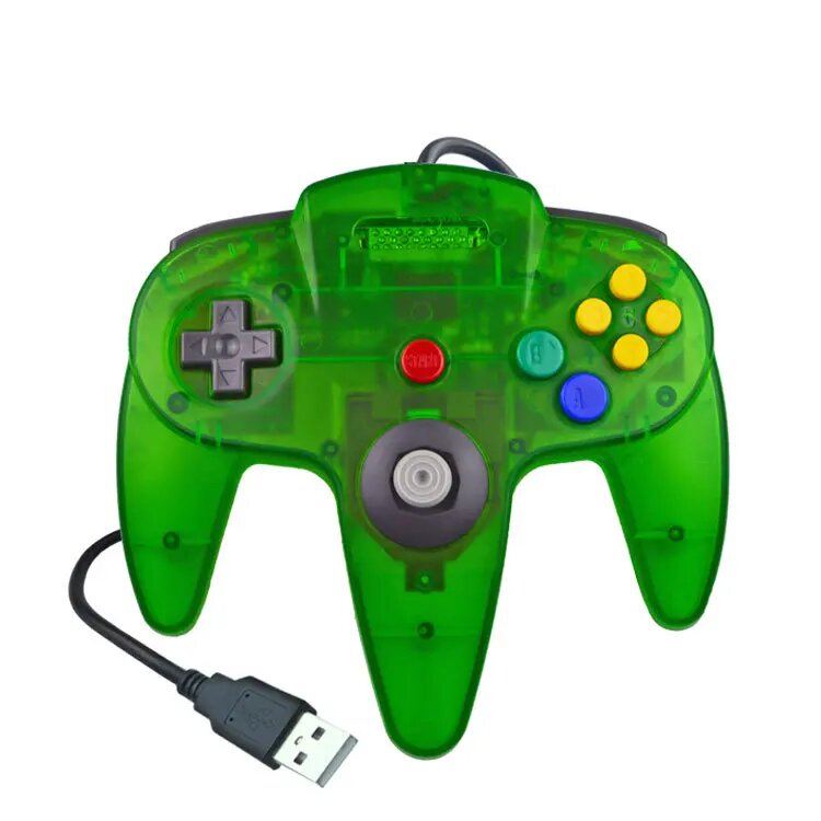 ONETOMAX Проводной геймпад для Nintendo 64 Transparent Green