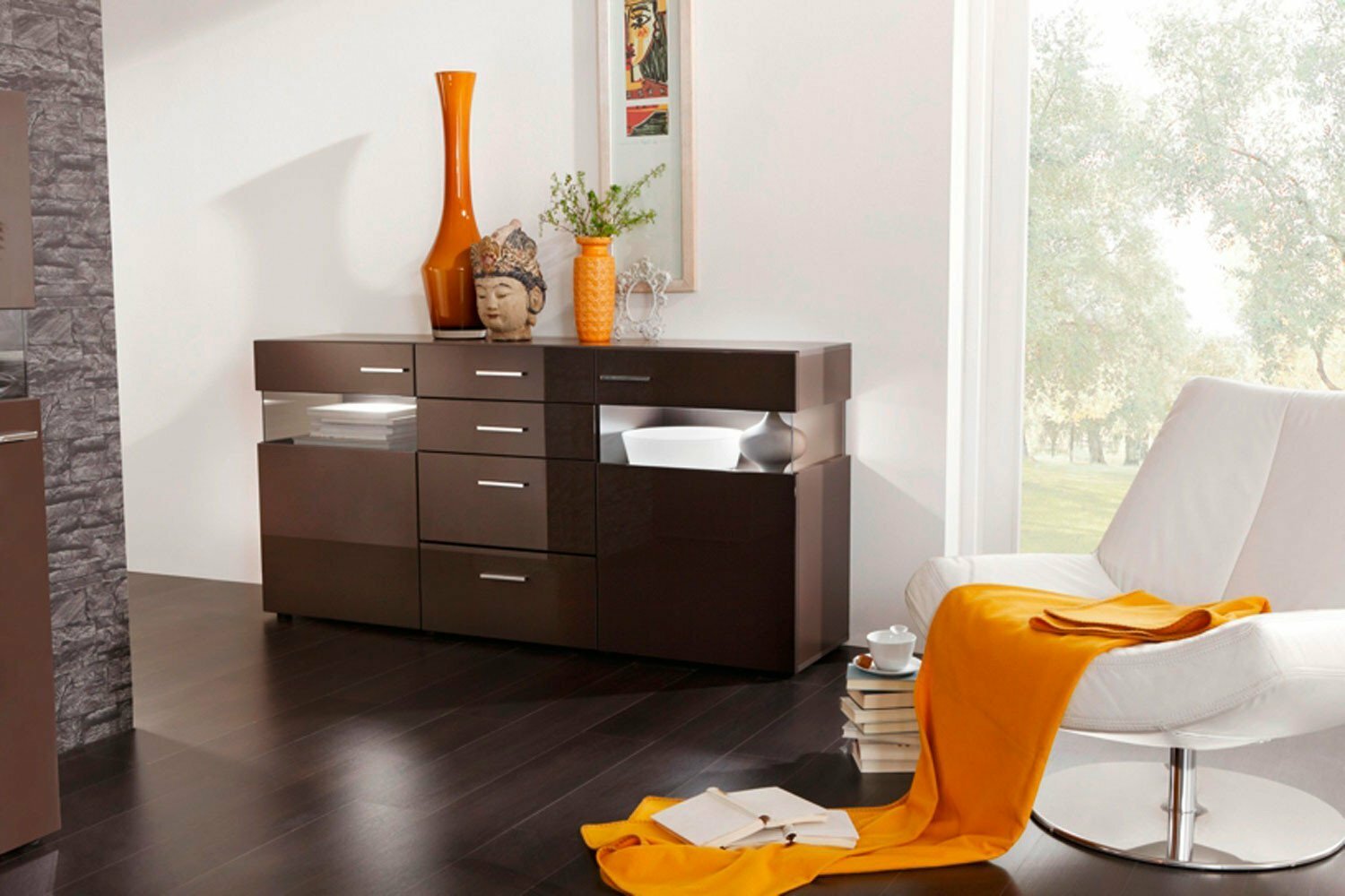 Комод Неворк Венге 0854 NOW 180x43x88 см, Фиеста