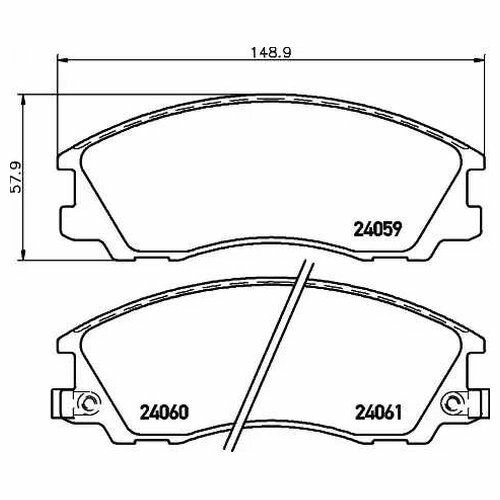 Комплект передних тормозных колодок Nisshinbo NP6059 для Hyundai Terracan