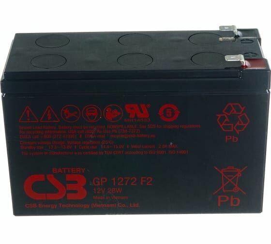 Аккумулятор для ИБП CSB GP1272 F2 (12V28W) 12В, 7.2 Ач УТ-00000100