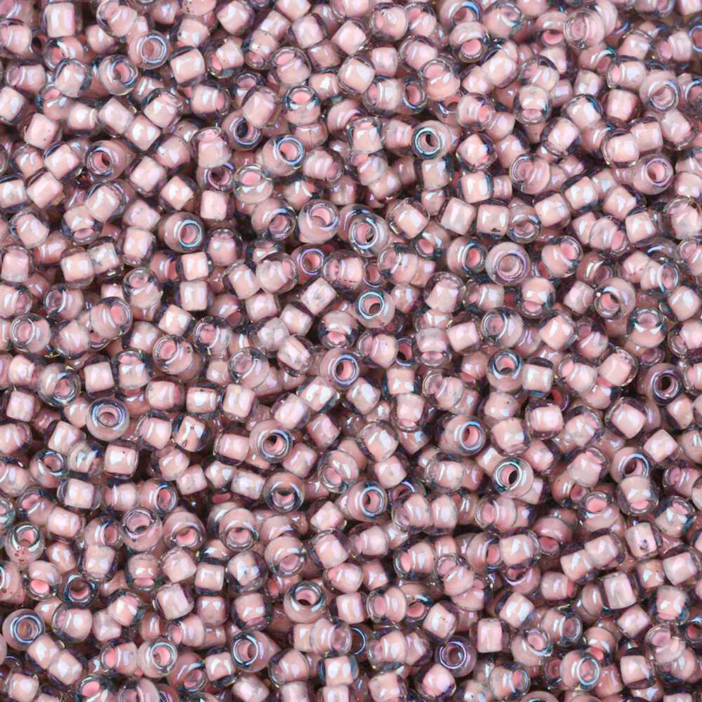 Бисер TOHO круглый, размер 8/0, цвет #305 (Окрашенный изнутри, глянцевый хрусталь/нежно-розовый), 10 грамм