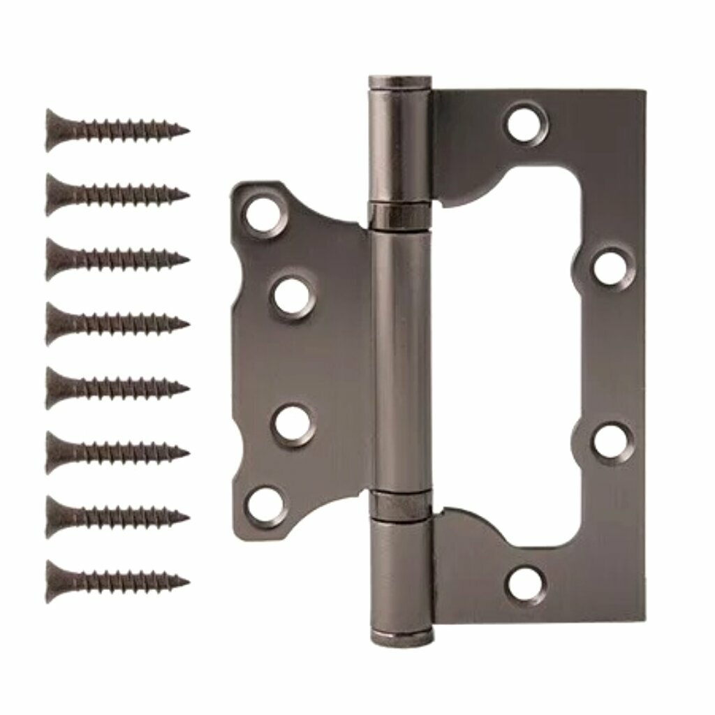 Петля накладная Code Deco B2-GRF 100x75 мм универсальная для деревянных дверей, графит