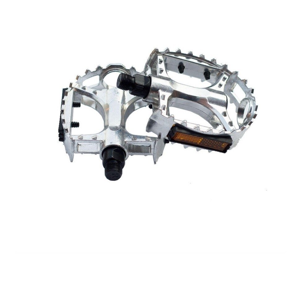 Педали MTB/BMX алюминиевые, резьба 1/2" (тонкая), 97х93мм, серебристые