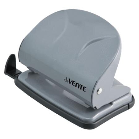 Дырокол на 20л " deVente " Liquid Metal металлический, встроенная линейка со шкалой, съемный поддон для конфетти, серый