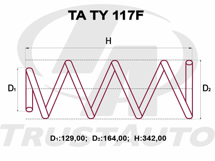 Пружина усиленная FR Toyota Isis TRUSTAUTO TATY117F