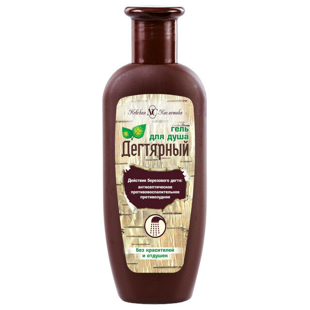 Дегтярный гель для душа 250 мл с дегтем для очищения и ухода за кожей тела и рук