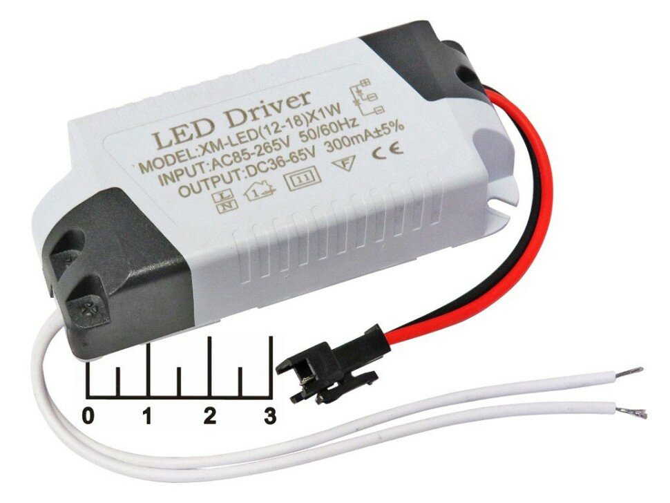 Драйвер светодиода 300mA/36-65VDC 85-265VAC (12-18)*1W