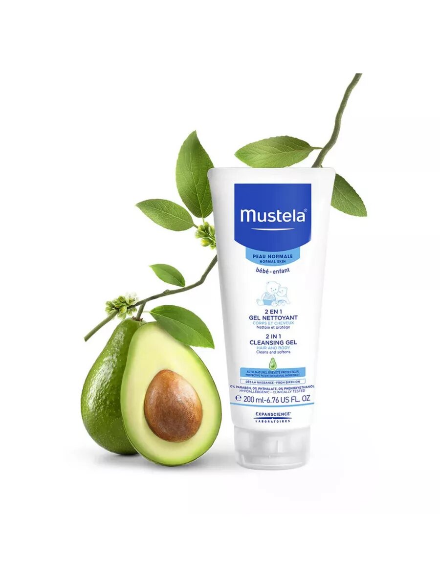 Mustela 2в1 Очищающий гель шампунь для детей 200 мл