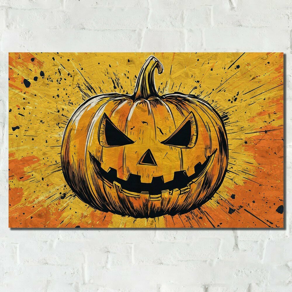 Картина интерьерная на рельефной доске Хэллоуин Halloween (Тыква, Pumpkin) - 15821