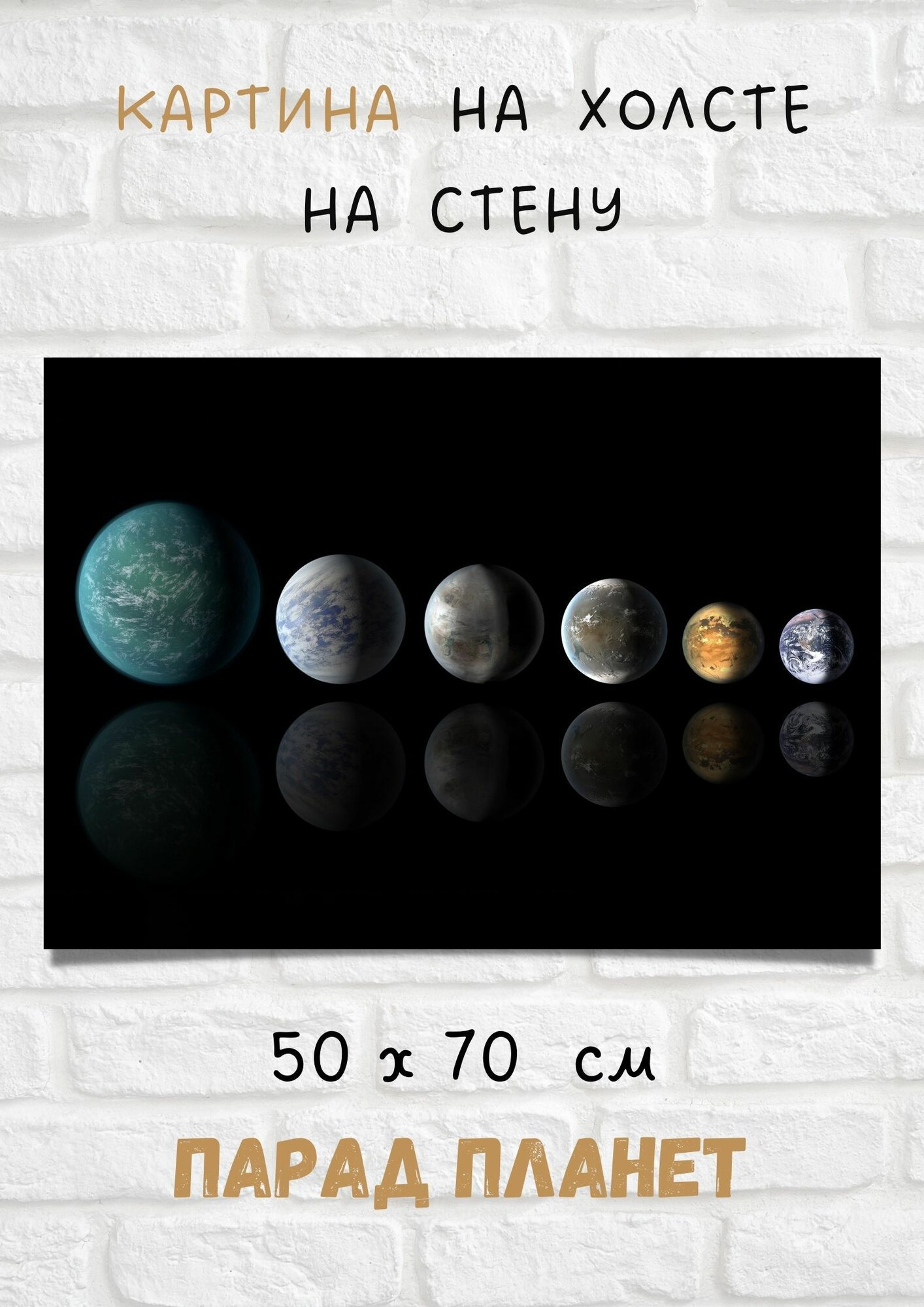 Картина на холсте на стену "Парад планет в космосе"