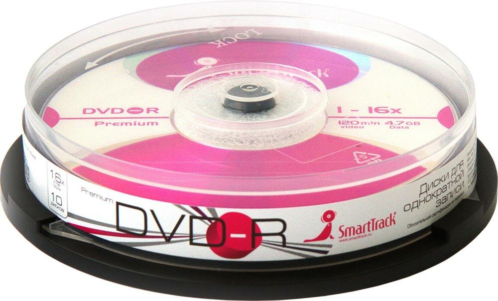 Диск DVD-R SmartTrack 10 дисков (4.7Gb, 16x)