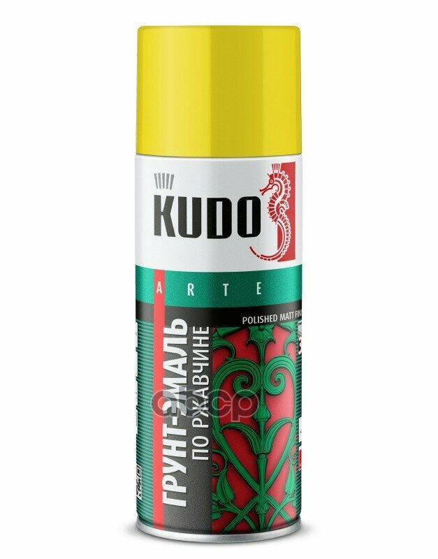 Грунт-эмаль гладкая матовая по ржавчине KUDO цинково-жёлтый 520мл Kudo арт. KU311018