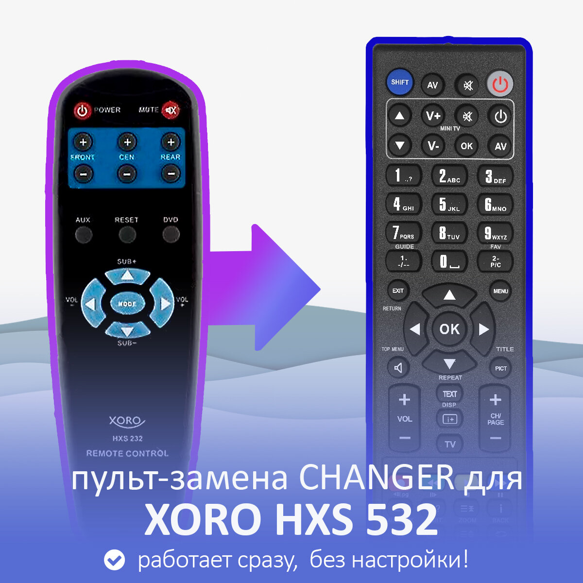 Пульт-замена для XORO HXS 532