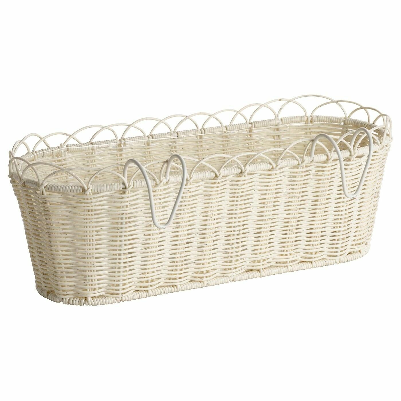 GALIAMELON Ящик для цветов с держателем, белый, 51x18 см, IKEA