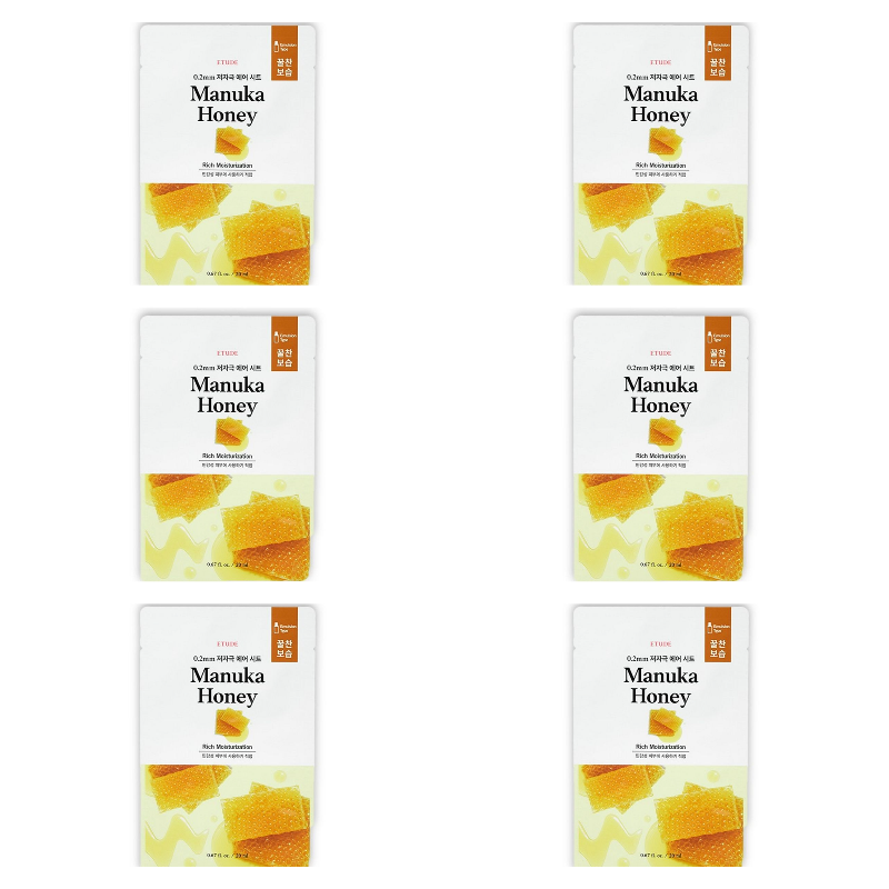 Тканевая маска для лица Etude с экстрактом меда манука, 20 мл, 6 шт
