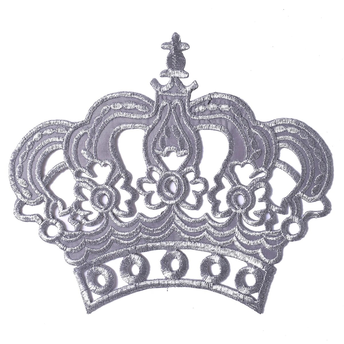 Золотые и серебряные вышитые патчи-короны ZYLPYY для одежды Silver Crown