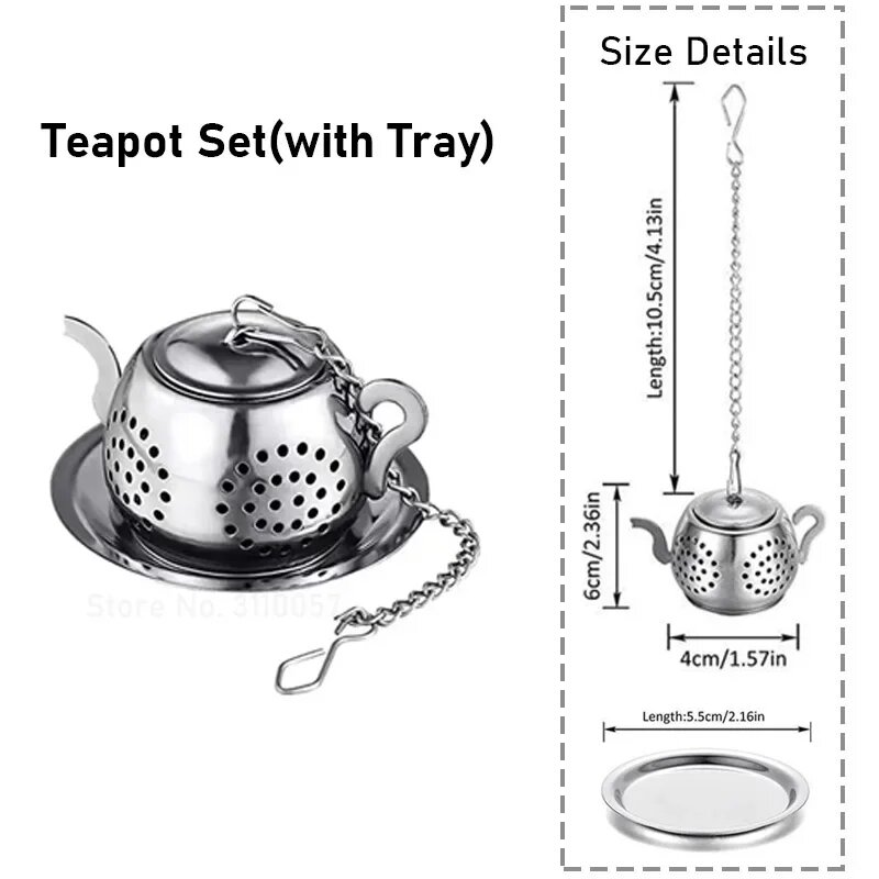 Стальной заварочный чайник с подносом Teapot Set